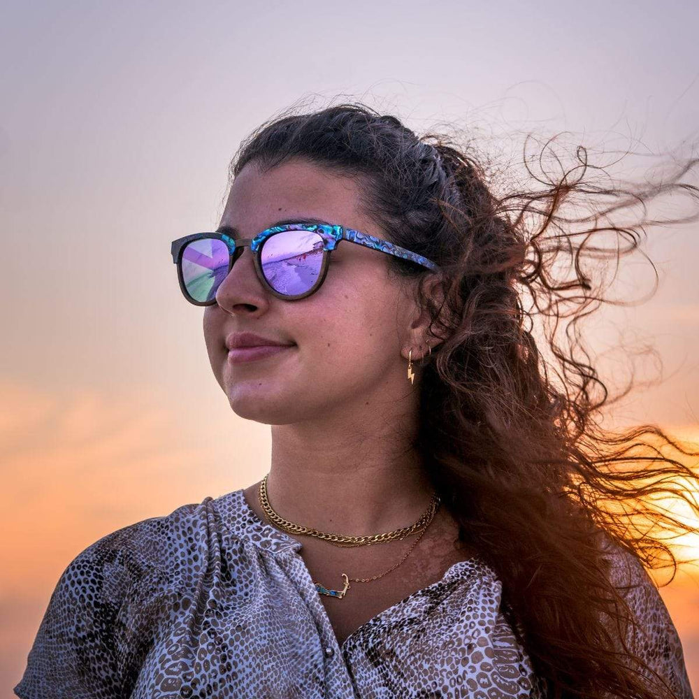 The Original Wood Sunglasses with Abalone Seashell| SLYK Shades